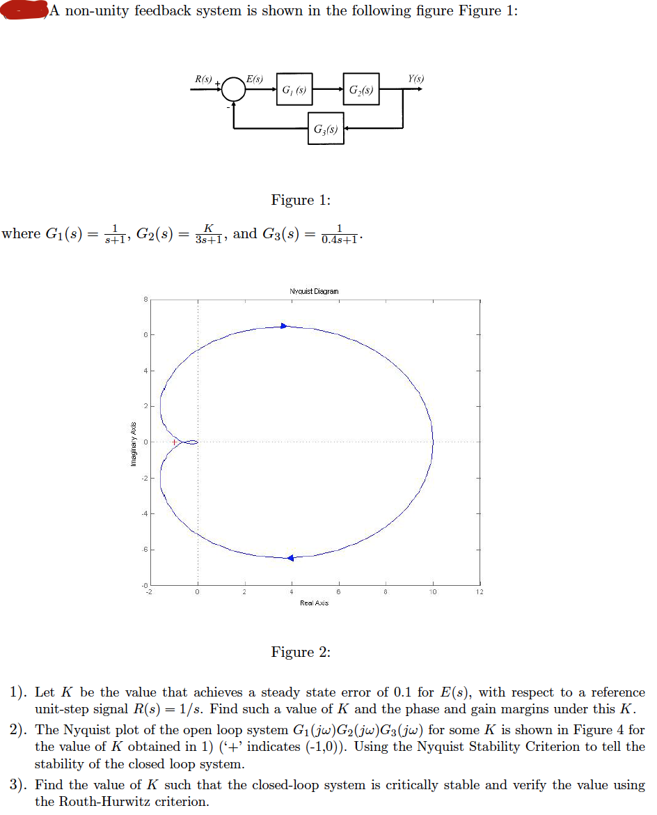 Solved - A non-unity feedback system is shown in the | Chegg.com