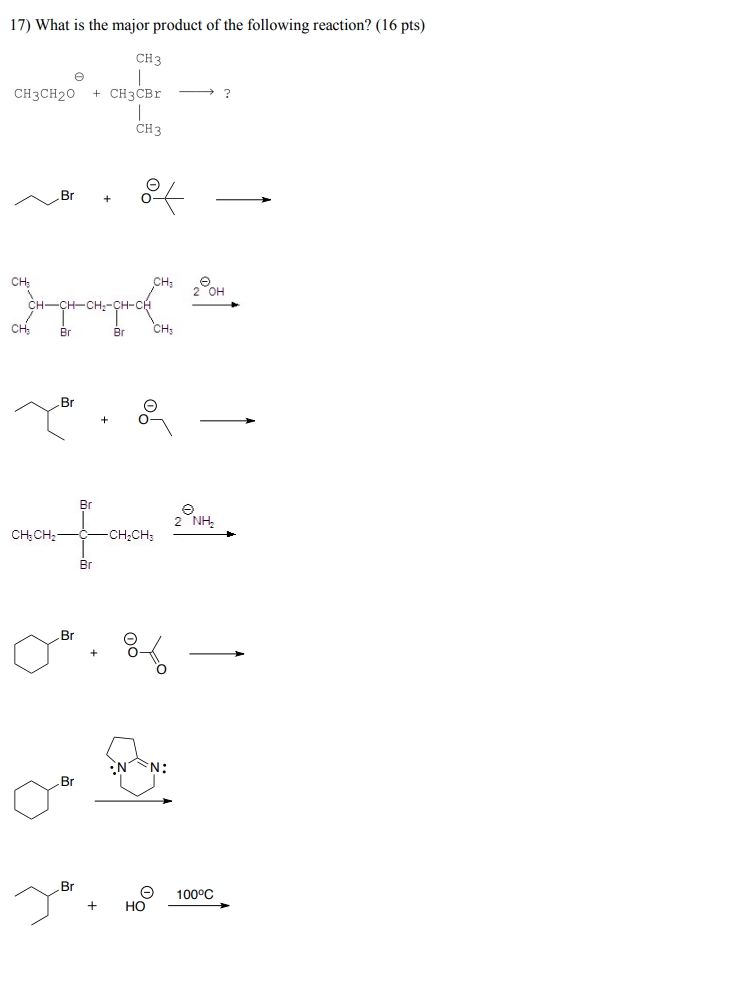 Solved What is the major product of the following reaction? | Chegg.com