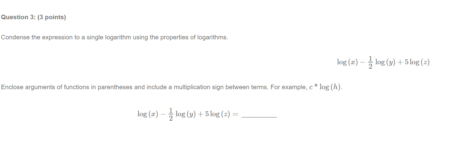 Solved Question 3: (3 ﻿points)Condense the expression to a | Chegg.com