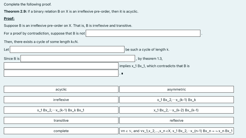 Solved Complete the following proof. Theorem 2.9: If a | Chegg.com