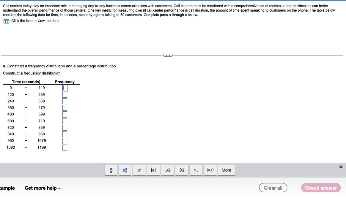 Solved contains the following data for time, in seconds, | Chegg.com