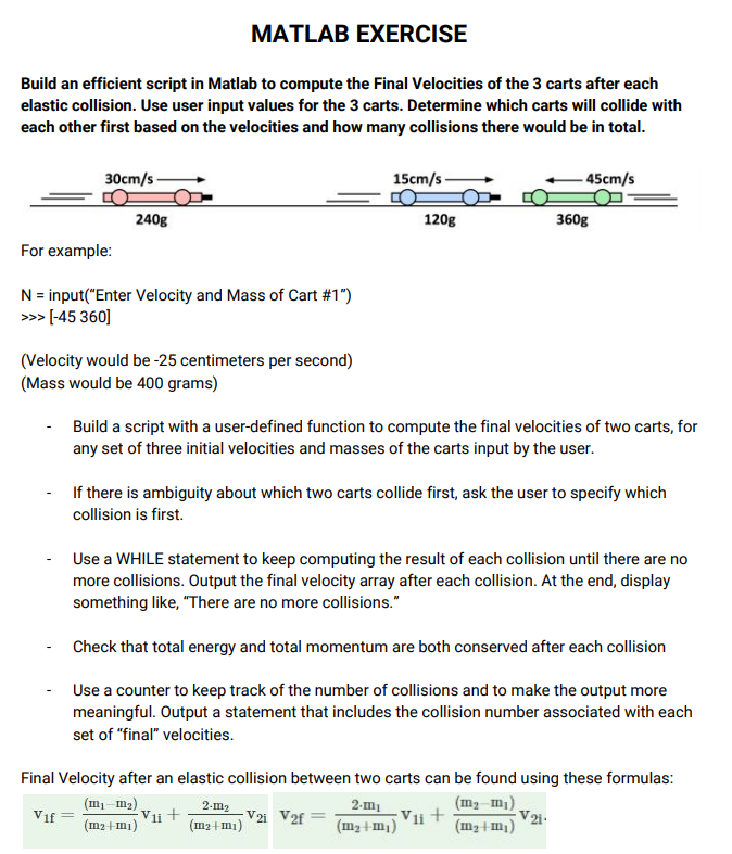 MATLAB EXERCISE Build an efficient script in Matlab | Chegg.com