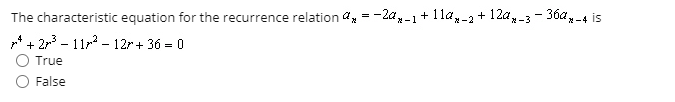 Solved The characteristic equation for the recurrence | Chegg.com