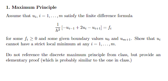 1. Maximum Principle Assume that wi, i = 1,...,m | Chegg.com