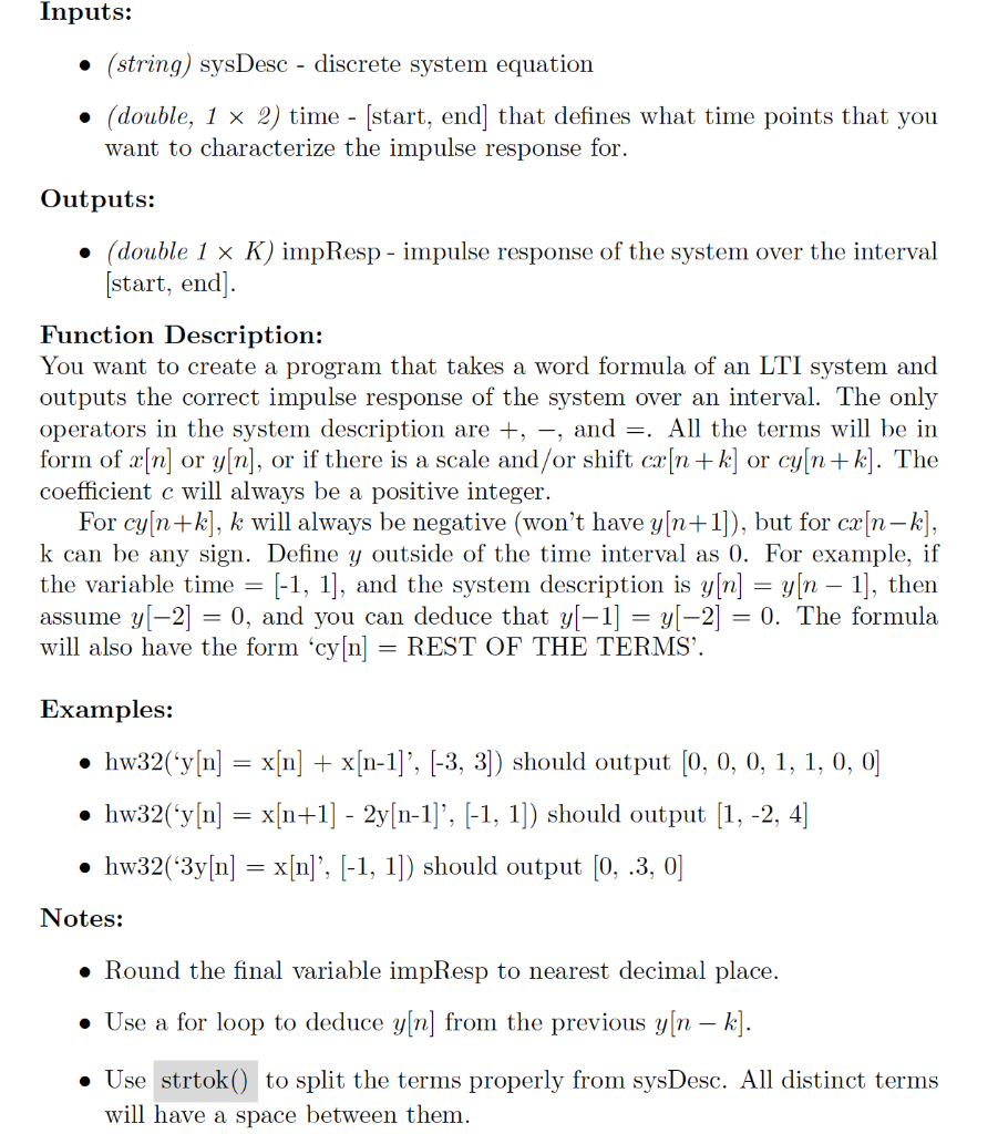 Solved - (string) sysDesc - discrete system equation - | Chegg.com