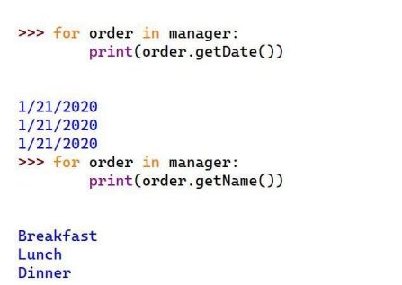 Solved Python Write a class named OrderManager that | Chegg.com