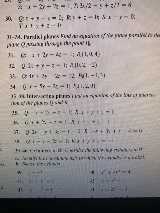 Solved 31-34. Parallel planes Find an equation of the plane | Chegg.com