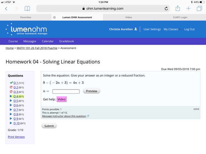 Solved AT&T 1:24 PM 44% . ' a ohm.lumenlearning.com Lumen | Chegg.com