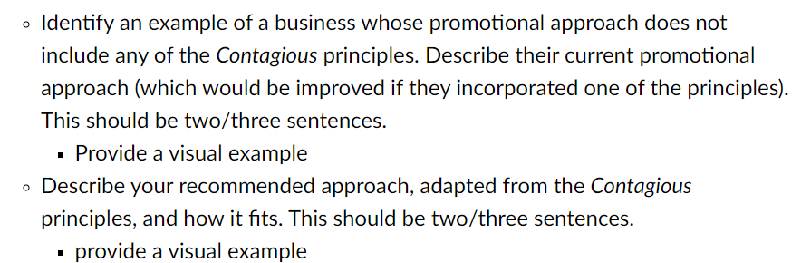 Solved O Identify an example of a business whose promotional | Chegg.com