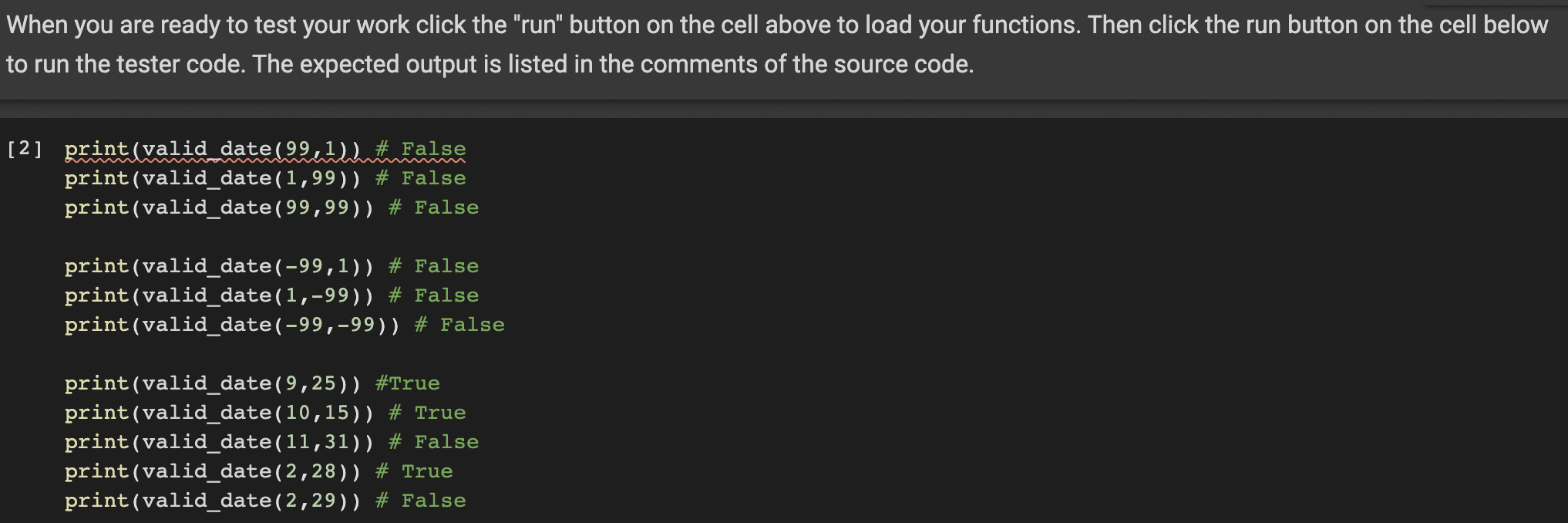 Solved Write a function called valid_date which accepts two | Chegg.com