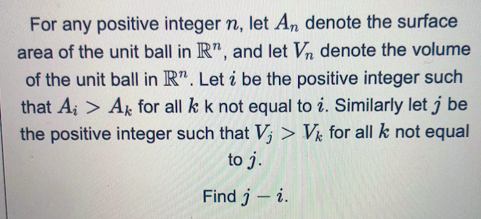 Solved For any positive integer n, let An denote the surface | Chegg.com