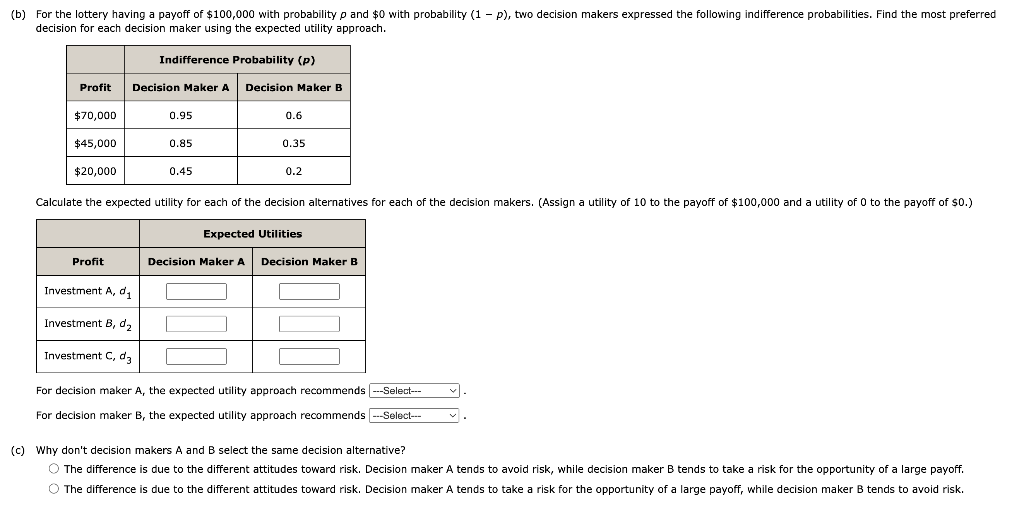 Solved A firm has three investment alternatives. Payoffs are | Chegg.com