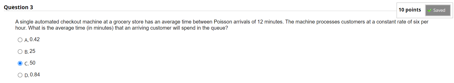 Solved A single automated checkout machine at a grocery | Chegg.com