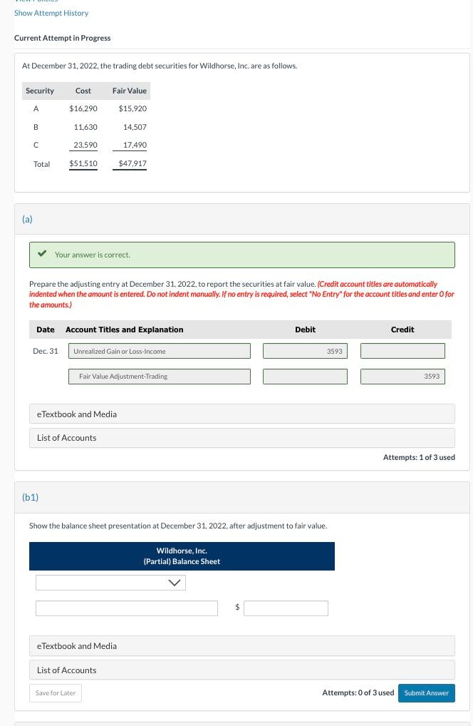 Solved At December 31, 2022, the trading debt securities for | Chegg.com