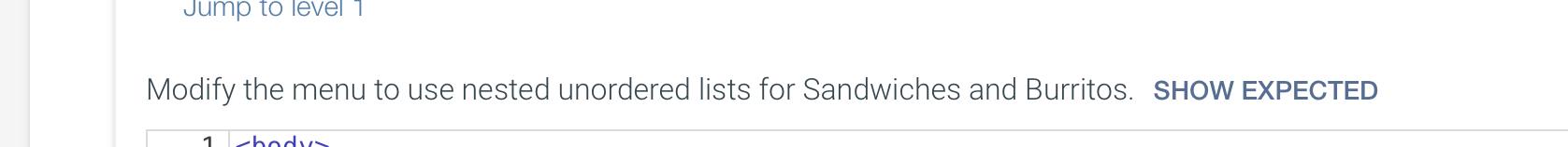 Solved Jump to level 1 Modify the menu to use nested | Chegg.com