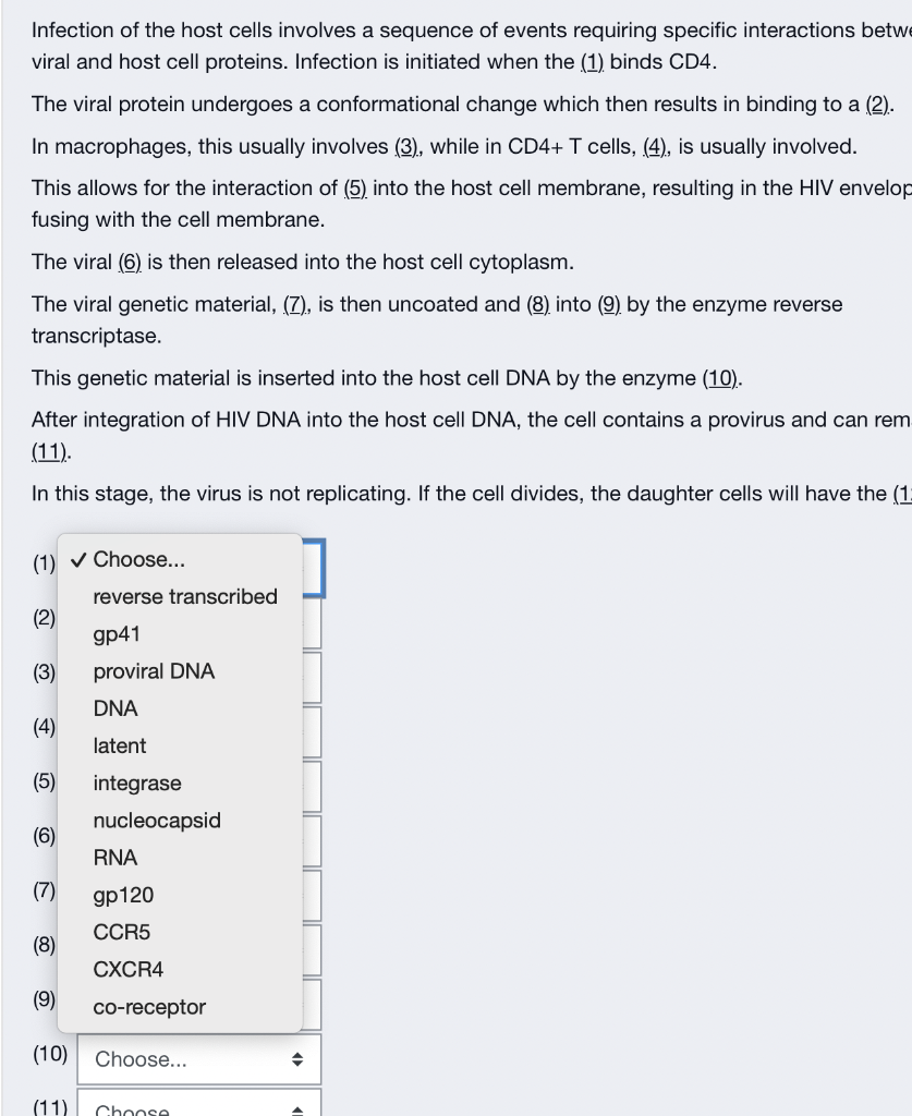 Solved Infection of the host cells involves a sequence of | Chegg.com