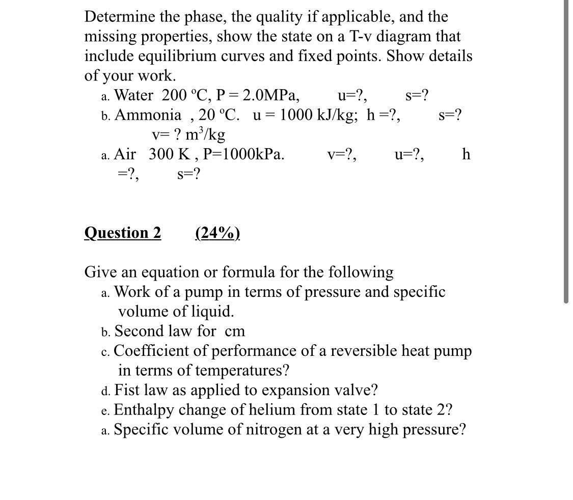 Solved Determine the phase, the quality if applicable, and | Chegg.com