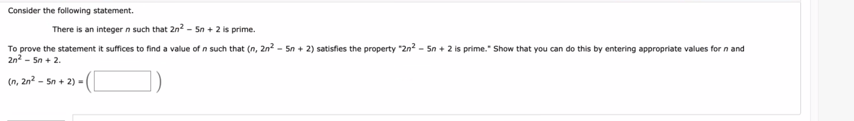 Consider the following statement. There is an integer | Chegg.com
