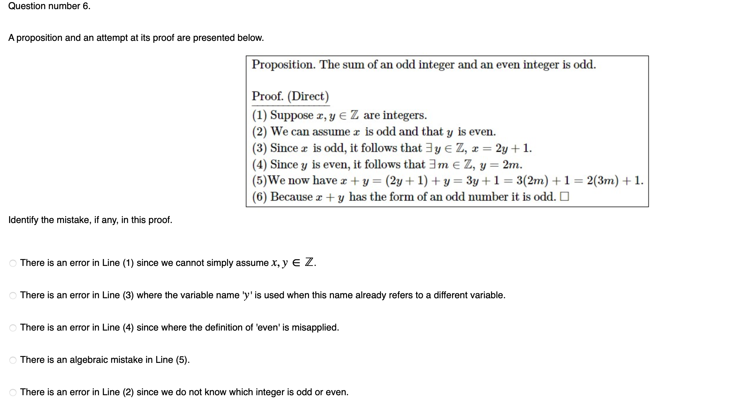 Solved A proposition and an attempt at its proof are | Chegg.com