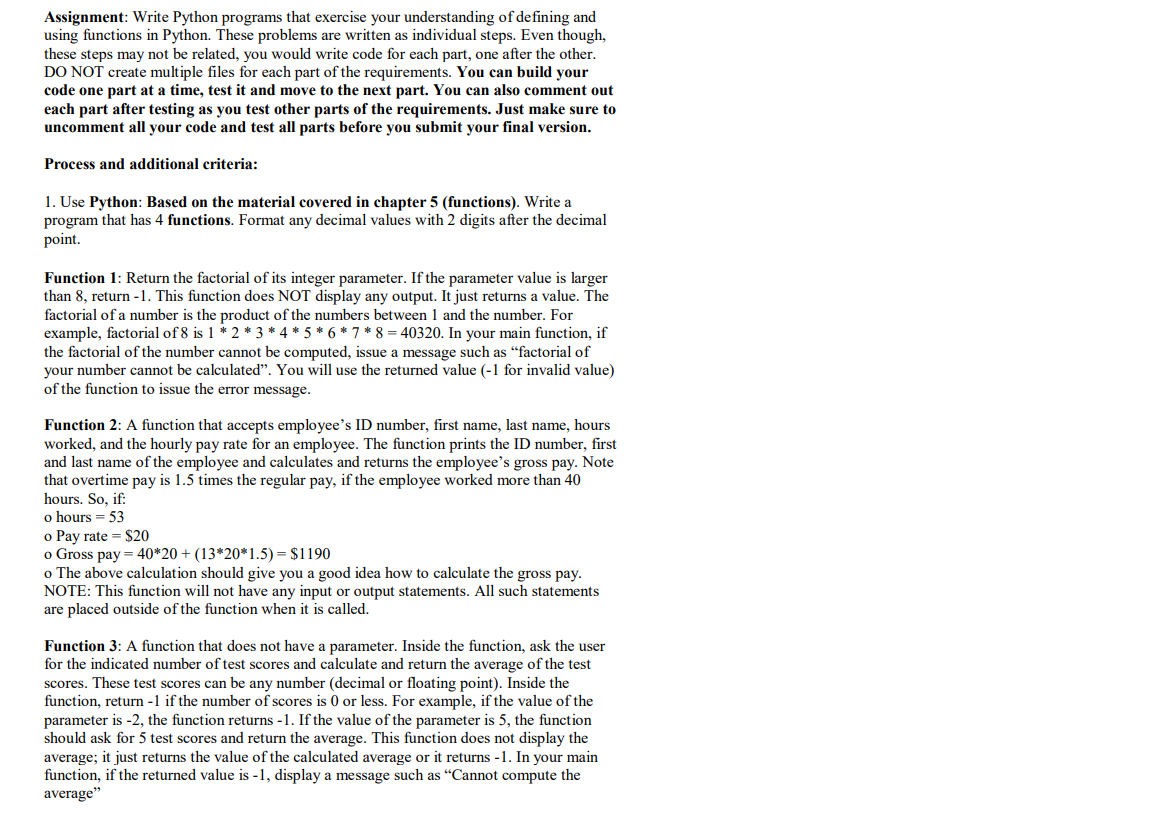 Solved Assignment: Write Python programs that exercise your | Chegg.com