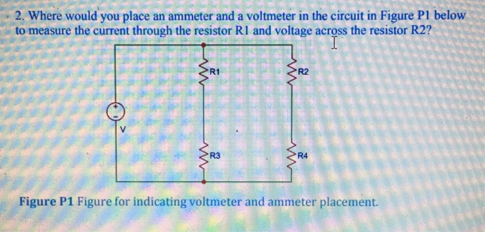 Solved 2. Where would you place an ammeter and a voltmeter | Chegg.com