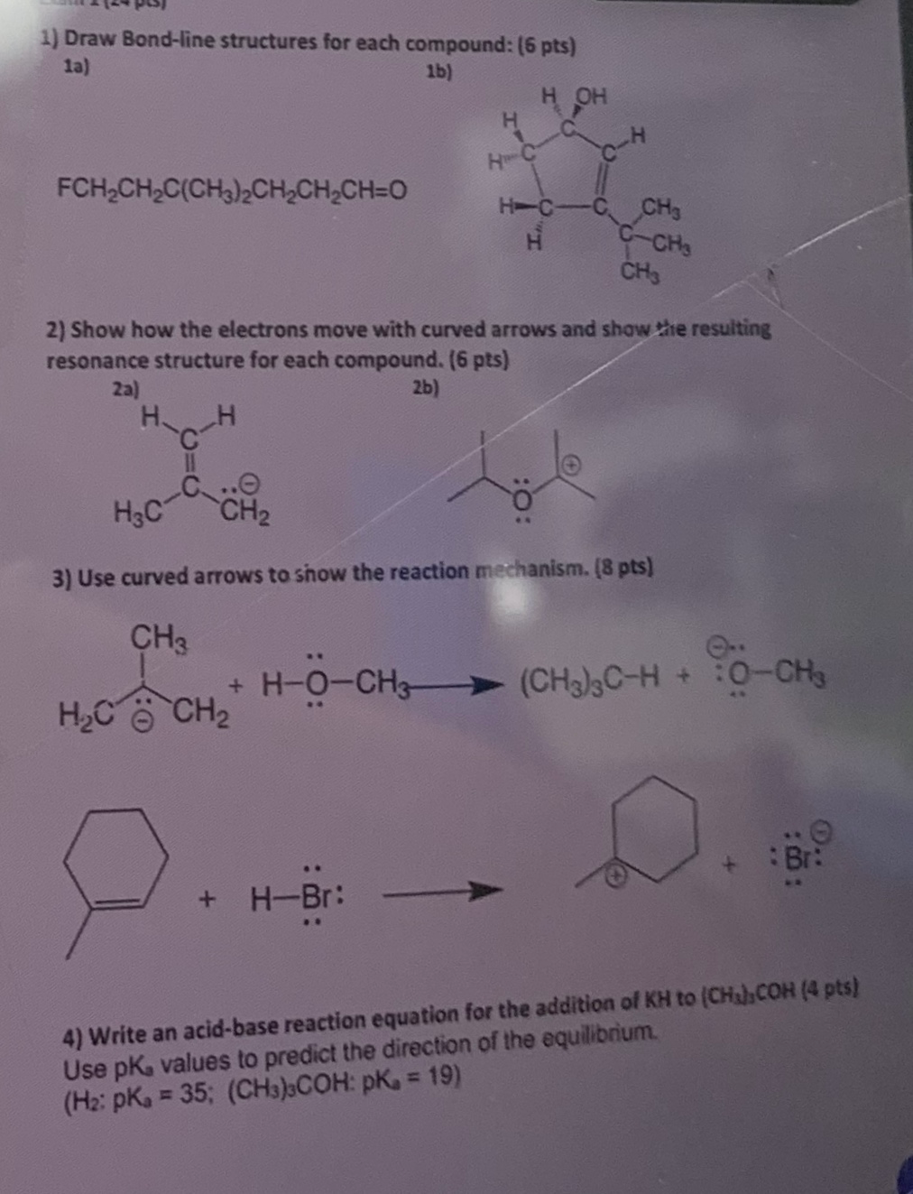 Solved 1) Draw Bond-line structures for each compound: (6 | Chegg.com
