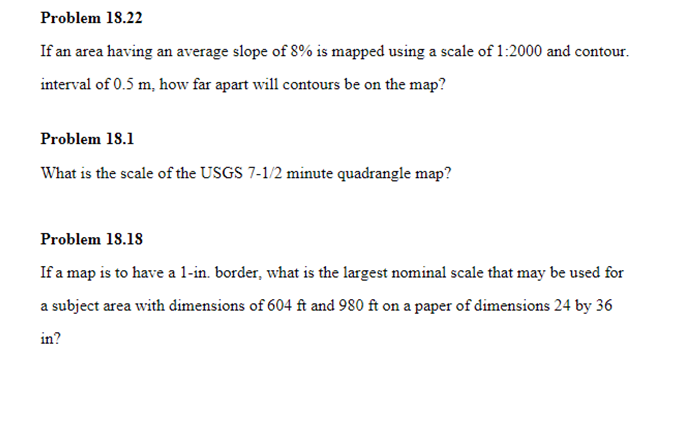 Solved If an area having an average slope of 8% is mapped | Chegg.com