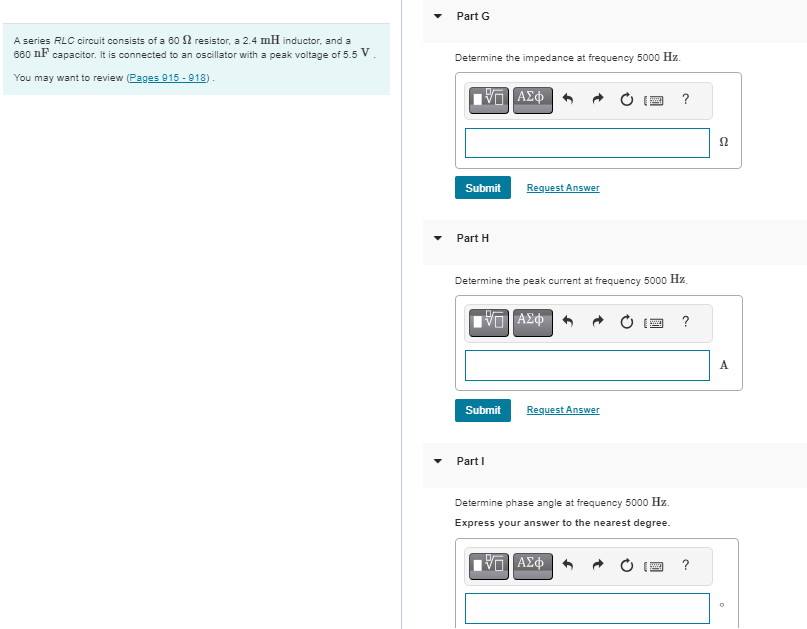 Solved A Series Rlc Circuit Consists Of A 60Ω Resistor A