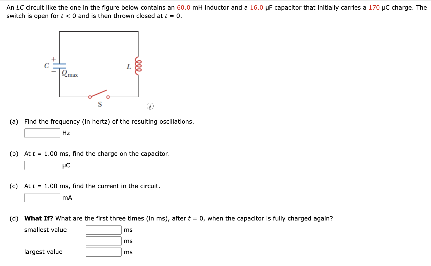 Solved An LC ﻿circuit like the one in the figure below | Chegg.com