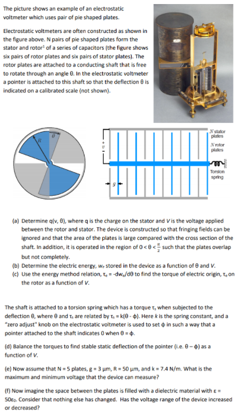 Solved The picture shows an example of an electrostatic | Chegg.com