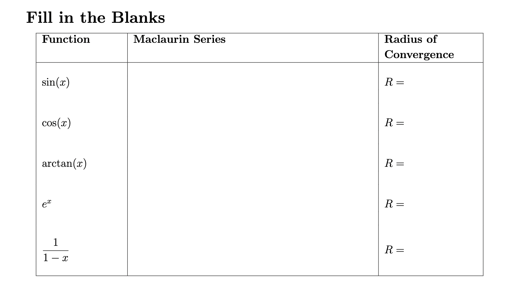 Solved Fill in the Blanks | Chegg.com