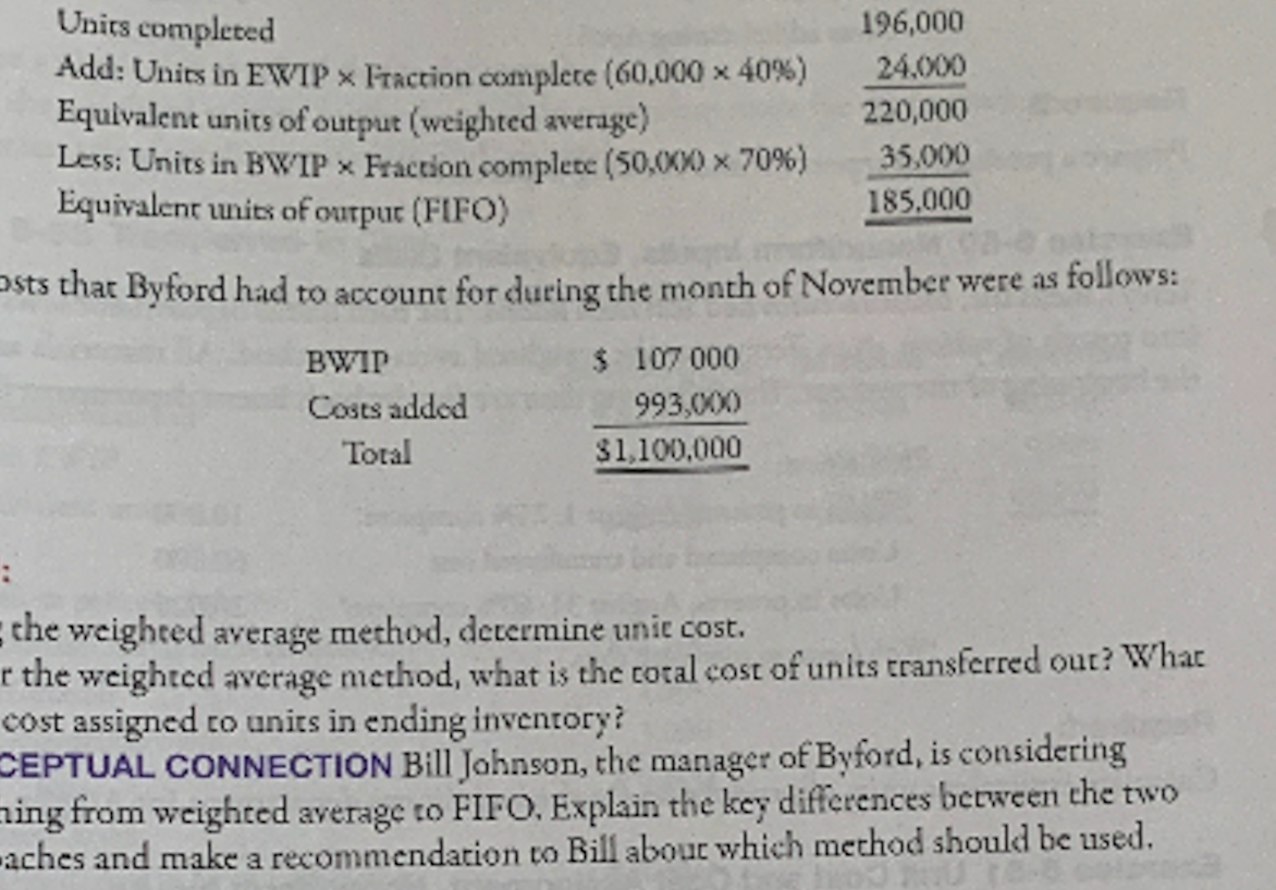 Solved Units completed Add: Units in EWIP X Traction | Chegg.com