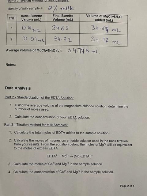 Data Collection Part 1 - Preparation of the 0.05M | Chegg.com