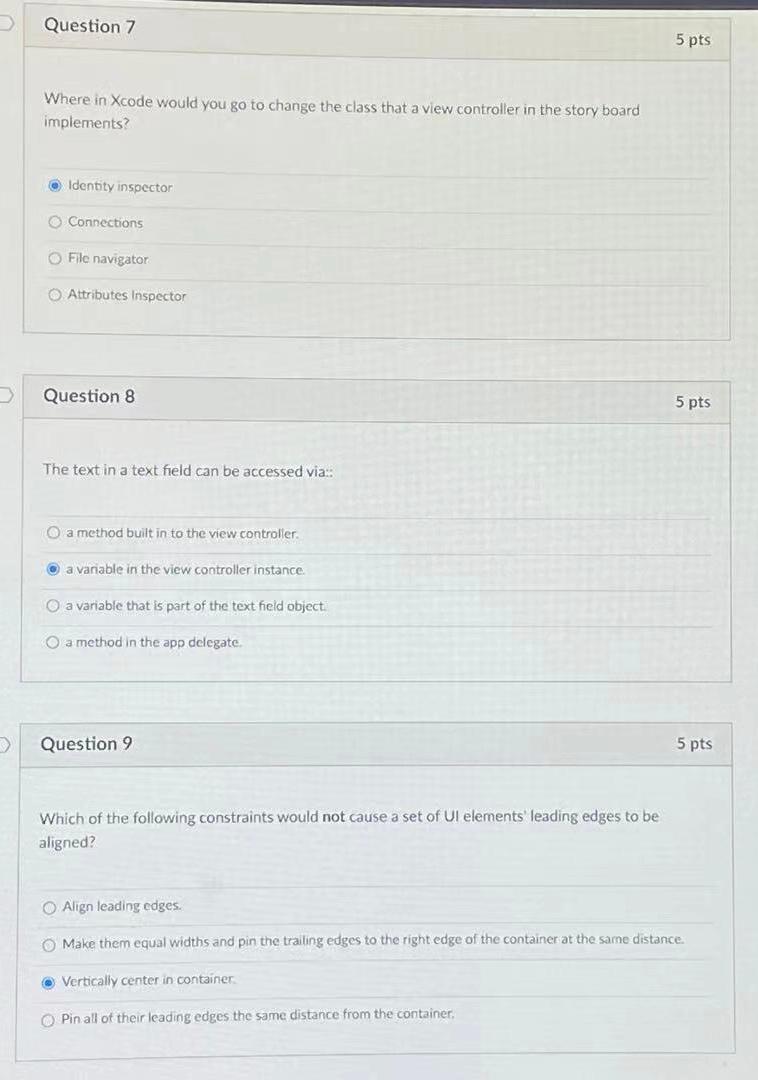 Solved Question 7 5 Pts Where In Xcode Would You Go To