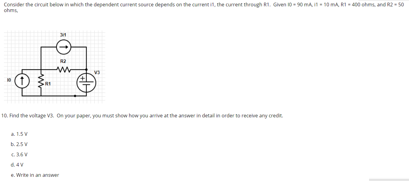 Solved Consider the circuit below in which the dependent | Chegg.com