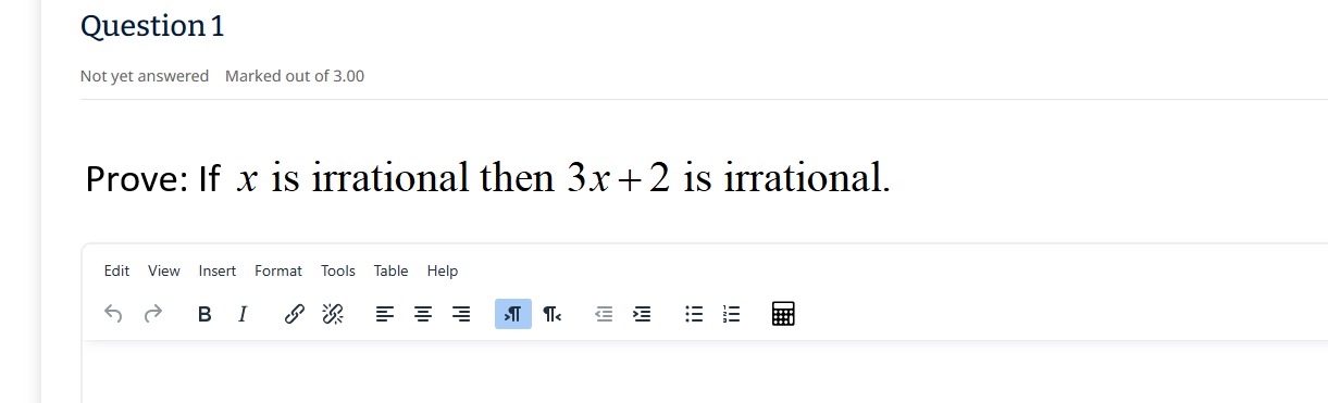Solved Prove: If x ﻿is irrational then 3x+2 ﻿is irrational. | Chegg.com