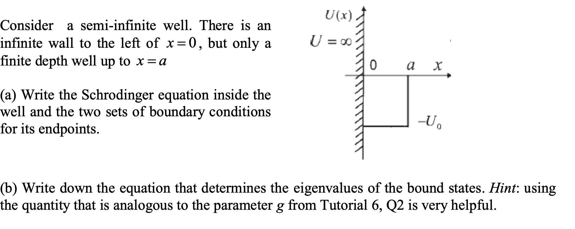 Solved Consider a semi-infinite well. There is an infinite | Chegg.com