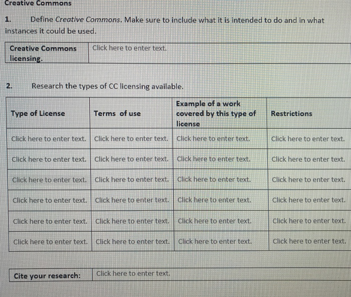 Solved Creative Commons 1. Define Creative Commons. Make | Chegg.com