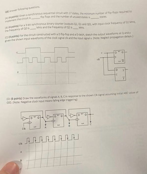 Solved a6) ﻿Answer following questions.(A) (4 ﻿points) | Chegg.com