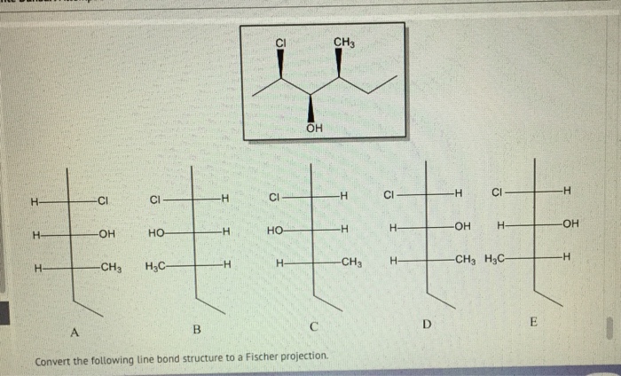 Solved CI CH3 OH Cl Cl H CI Cl -H OH OH H CH3 H Convert the | Chegg.com