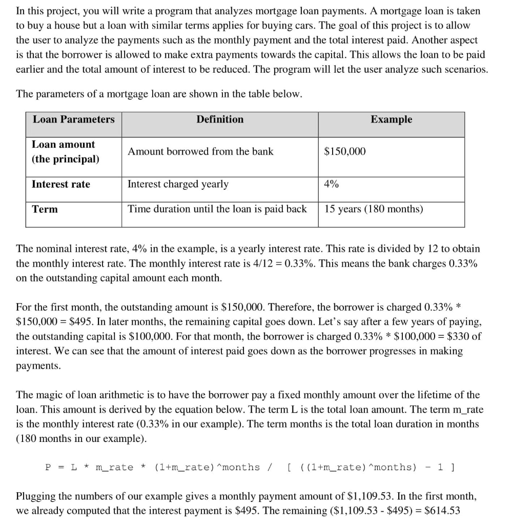 Solved In this project, you will write a program that | Chegg.com