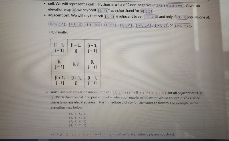 Solved The first parameter represents an elevation map. The | Chegg.com