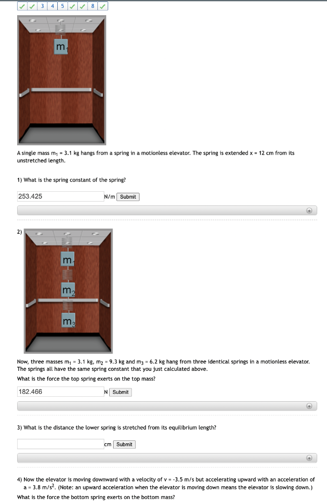 Solved A single mass m1=3.1 kg hangs from a spring in a | Chegg.com