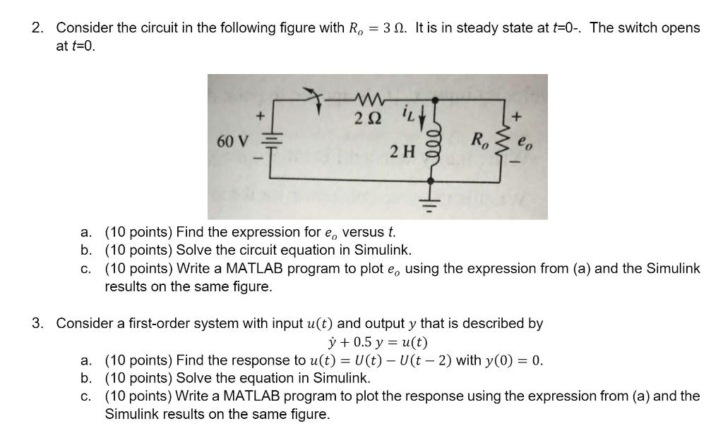 Solved I can do the MATLAB parts, I really just need help | Chegg.com