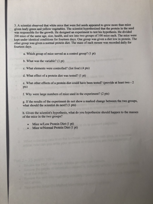 Solved Scientific Method Assignment Objective: Through the | Chegg.com