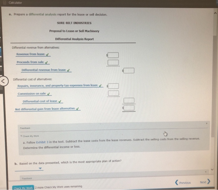 Solved Calculator a. Prepare a differential analysis report | Chegg.com