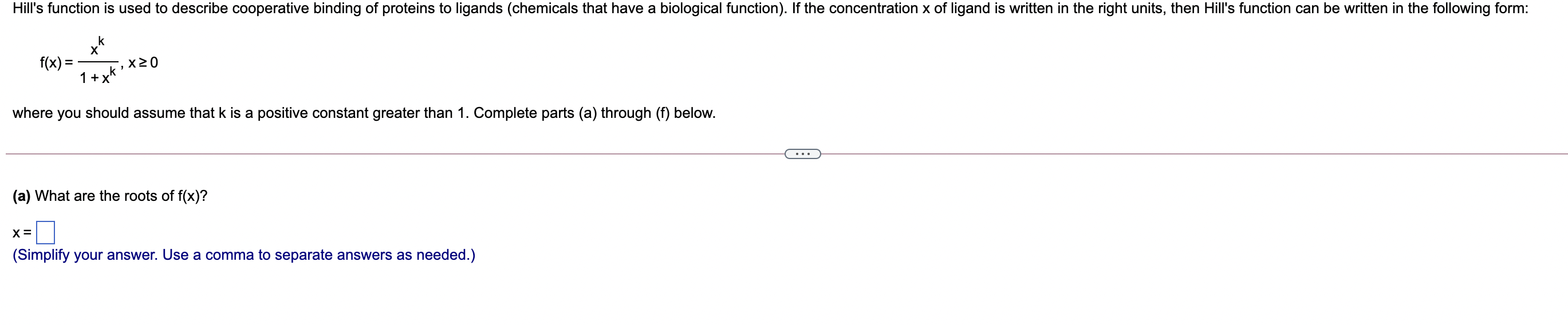 Solved Hill's function is used to describe cooperative | Chegg.com