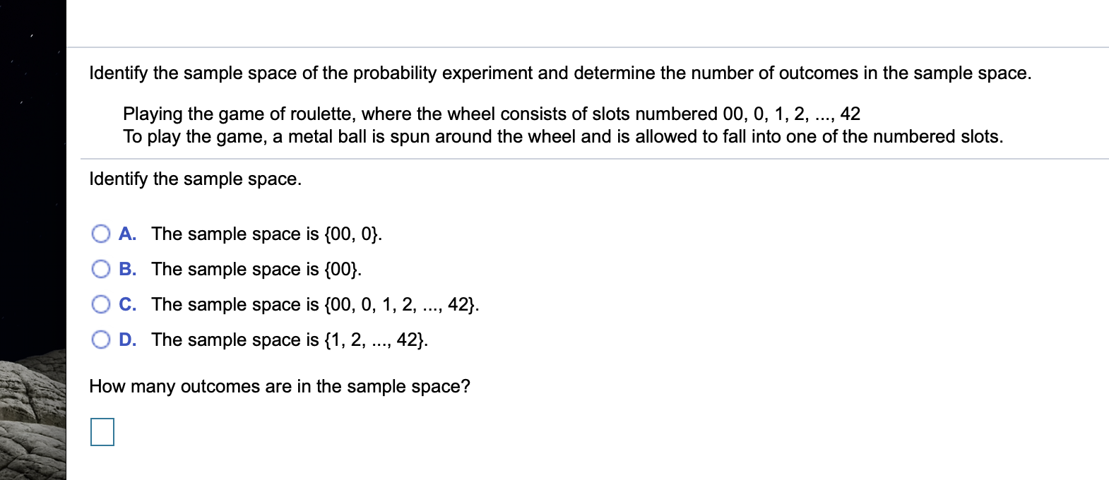 Solved Identify the sample space of the probability | Chegg.com