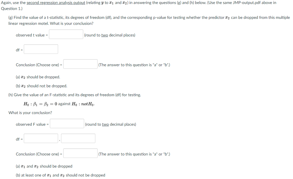Solved StdErr Pred y (second regression) 0.9949459268 | Chegg.com
