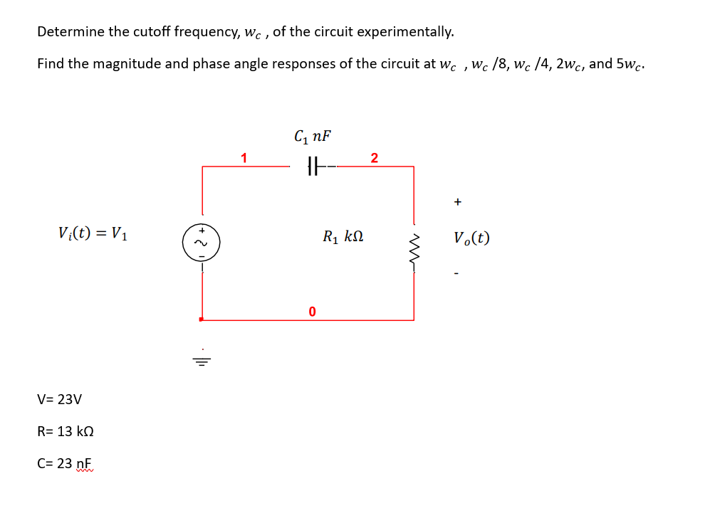 Solved Determine the cutoff frequency, wc, of the circuit | Chegg.com